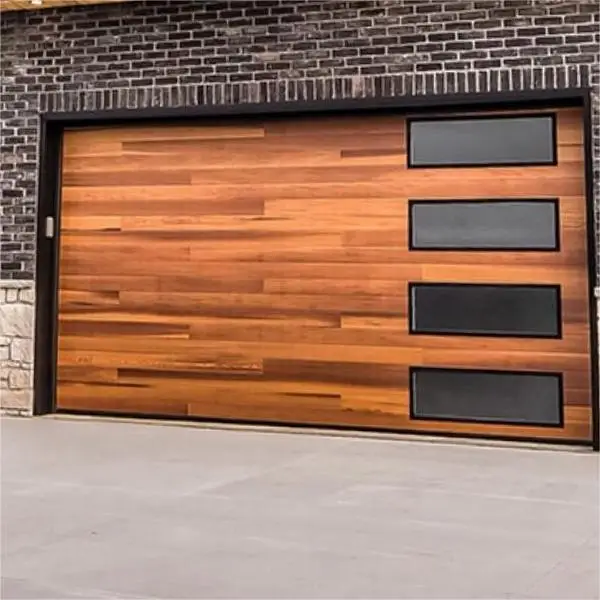 Automatic Black Aluminum Frosted Glass Garage Door