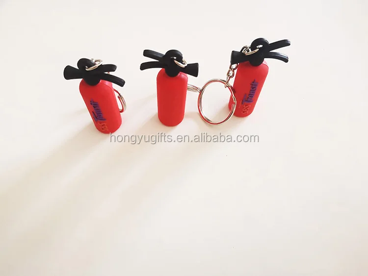 Blank Custom Logo Soft Pvc Keyring 3d Fire Extinguisher Shape Model ...