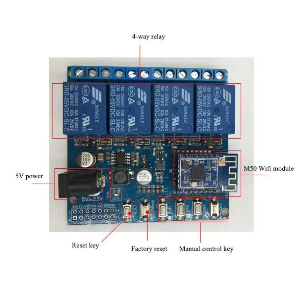 220V 10A Wifi Relay Module - Smart Home Remote Control