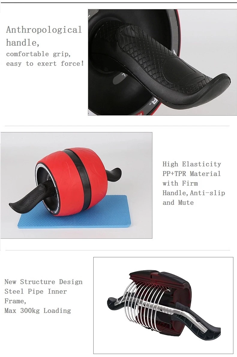 Curl Belly Wheel Yoga Exercise Fitness Thin Waist Roller Rebound Mute ...