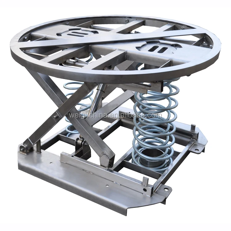 Stainless Steel Spring Lift Pallet Turntable - 2000kg