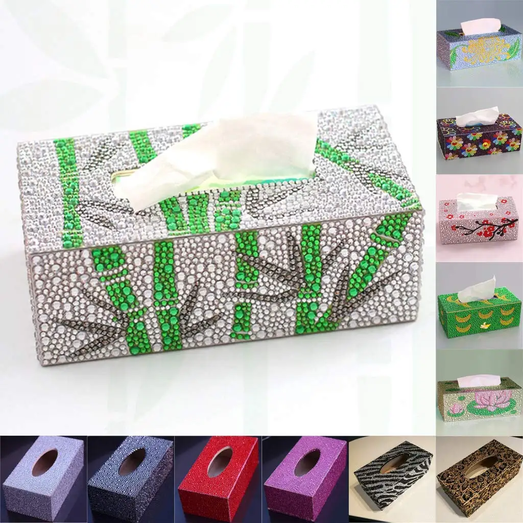 Diamond Painting Tissue Box Handmade Art Cosmetic Tissue Dispenser ...