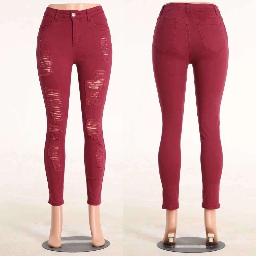 2020 Fashion Street Ripped Jeans Women Womens High Waisted Lady Jeans