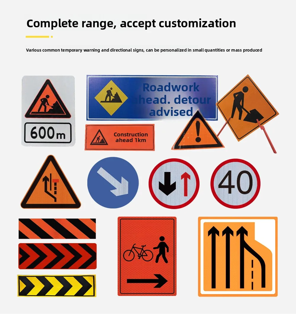 Construction Site Traffic Signs Reflective Temporary Road Construction ...