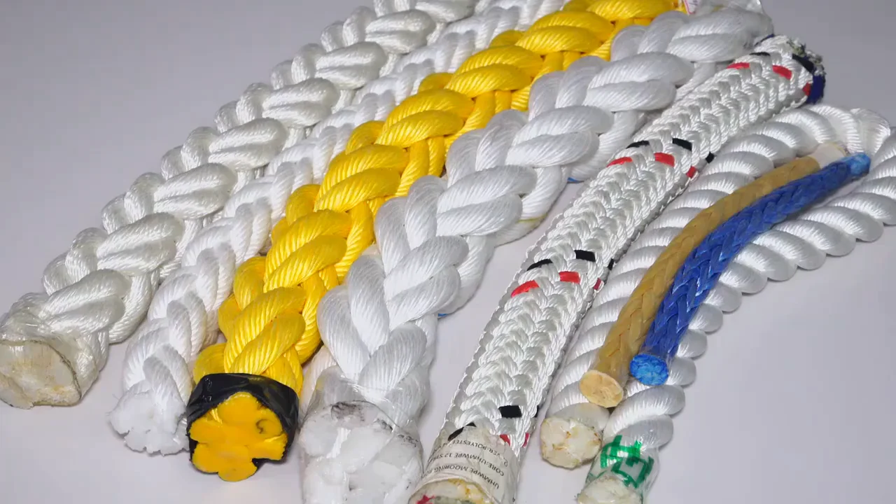 High Tensile Vessel 12 Strand Towing Rope / Polyester Ship Mooring Line ...