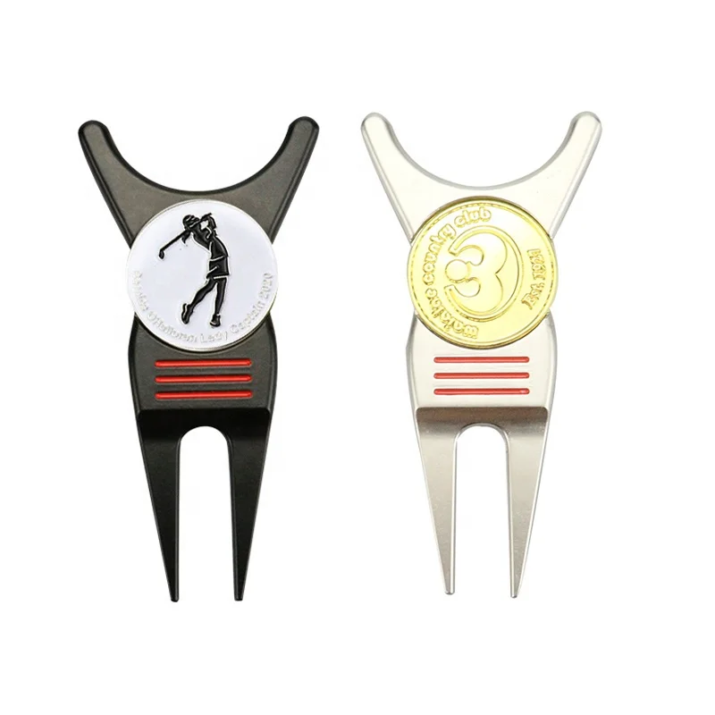 Golf 4in1 Multifunctional Green Fork Club Support Ball Fork Golf Divot ...