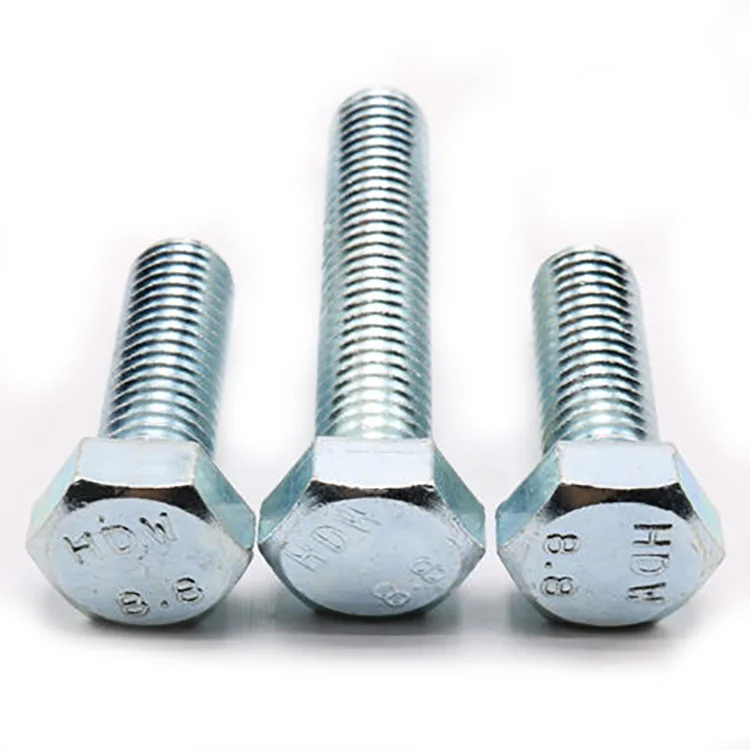 Zinc amarillo clase 8,8 mitad roscado hex pernos de acero de alto carbono de zinc amarillo ...