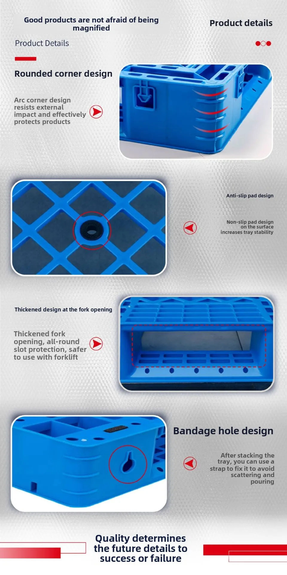 Heavy Duty HDPE Logistics Pallet Board Single Faced 4-Way Field Grid ...