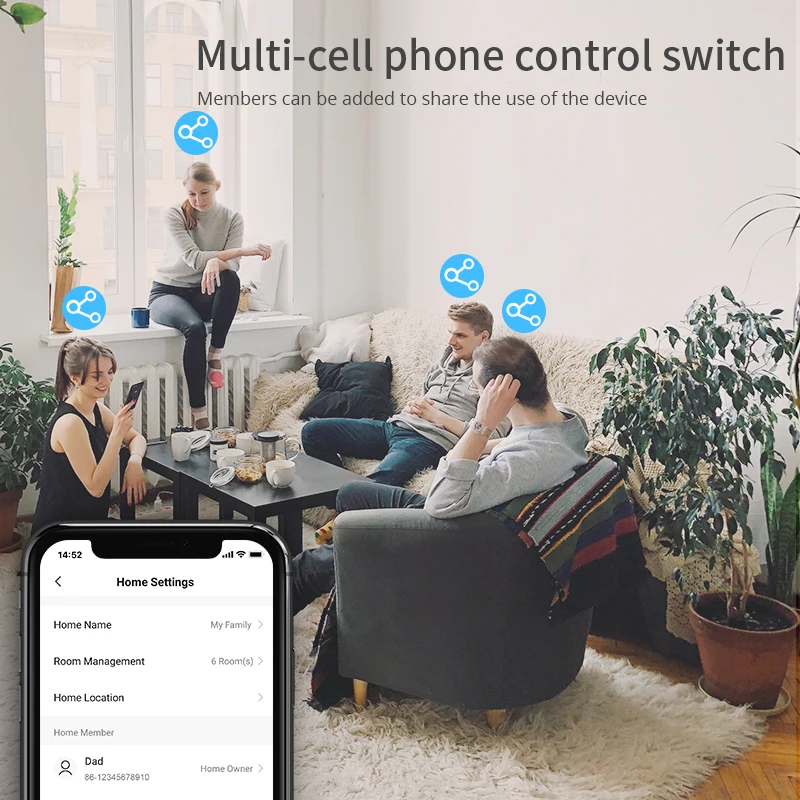 TUYA Mini DIY Wifi Smart Life Switch with Google Home Alexa