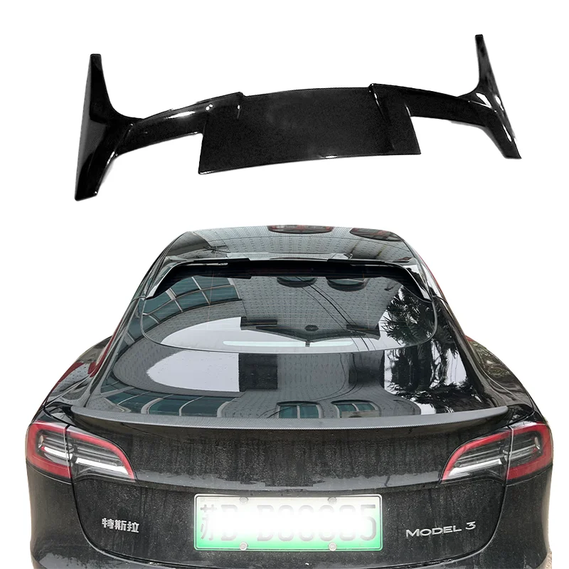 For tesla Model3 Rear Wing Roof Spoiler Auto Parts Carbon Fiber Car ...