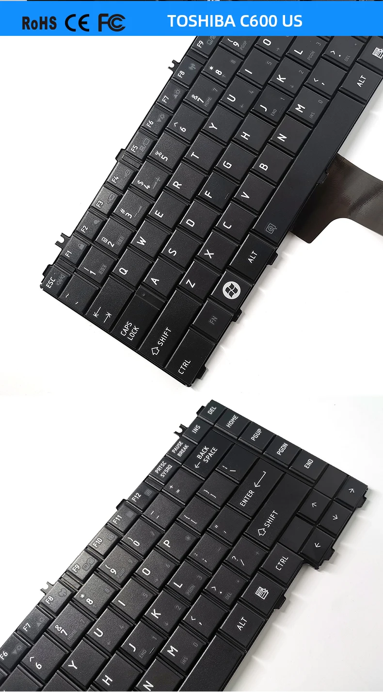 Original New Sp Us Layout Keyboard For Toshiba L645 C645 C640 C600 C655 ...