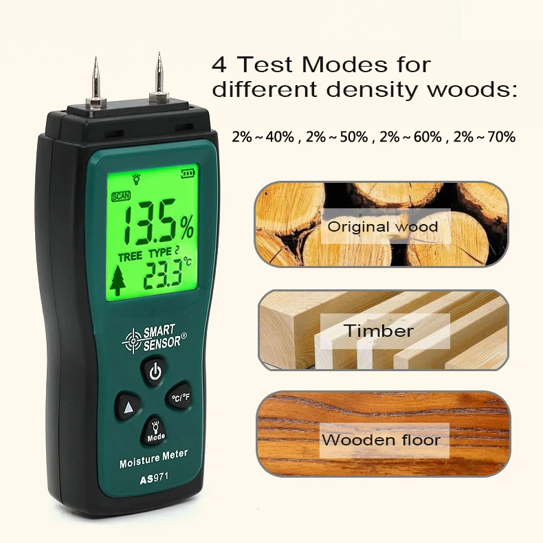 Smart Sensor AS971 - Precision Wood Moisture Meter