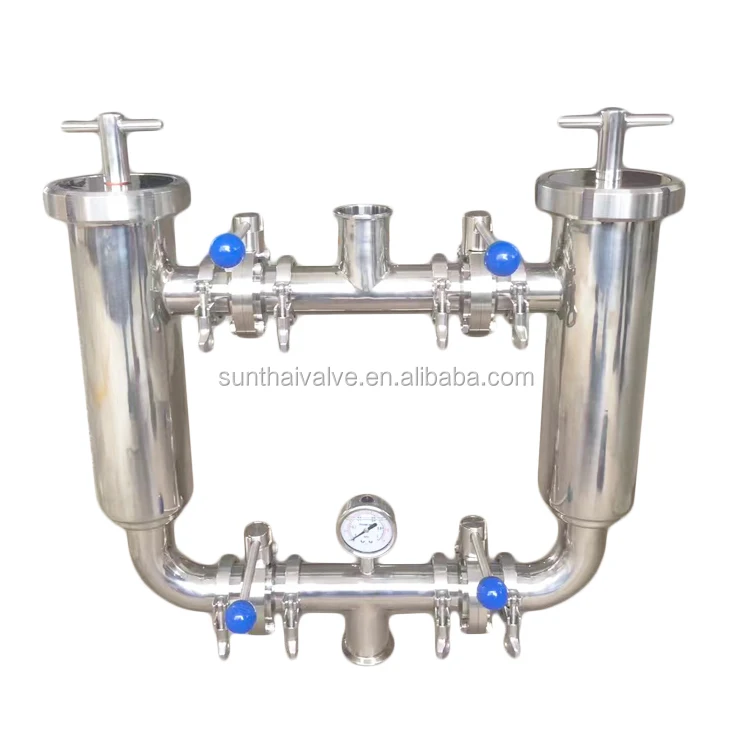 Sanitary Stainless Steel Duplex Filter Strainer Housing