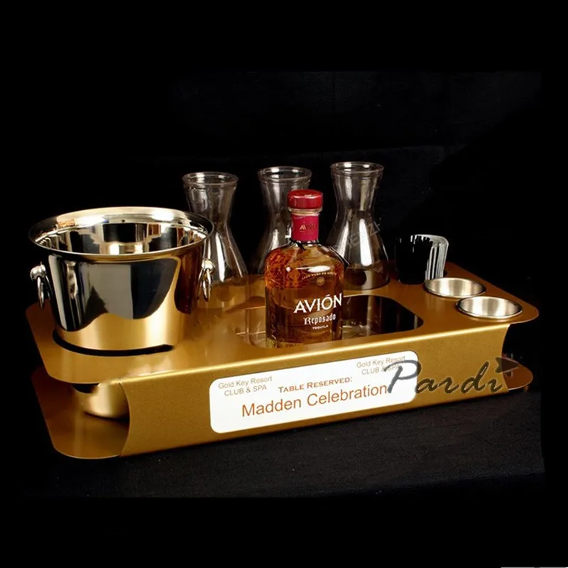 Stainless Steel Barware Vip Bottle Service Serving Tray Without Lock ...