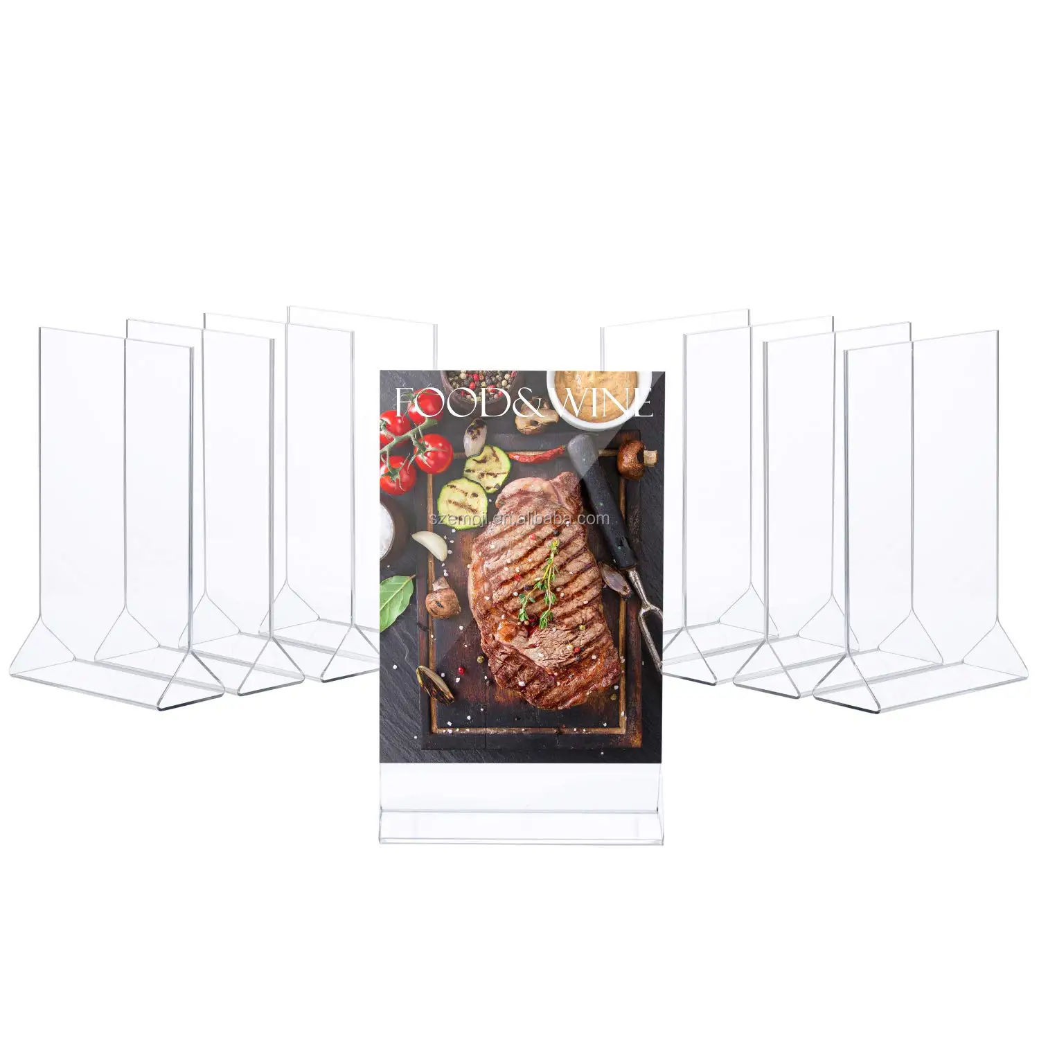 Clear Acrylic A4 Vertical Table Tent Frame Display Stand Sign Holder ...