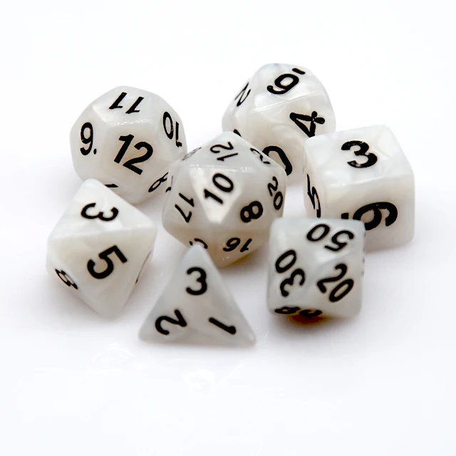 HS Pearl Dice - Premium Acrylic Polyhedral Set for DND