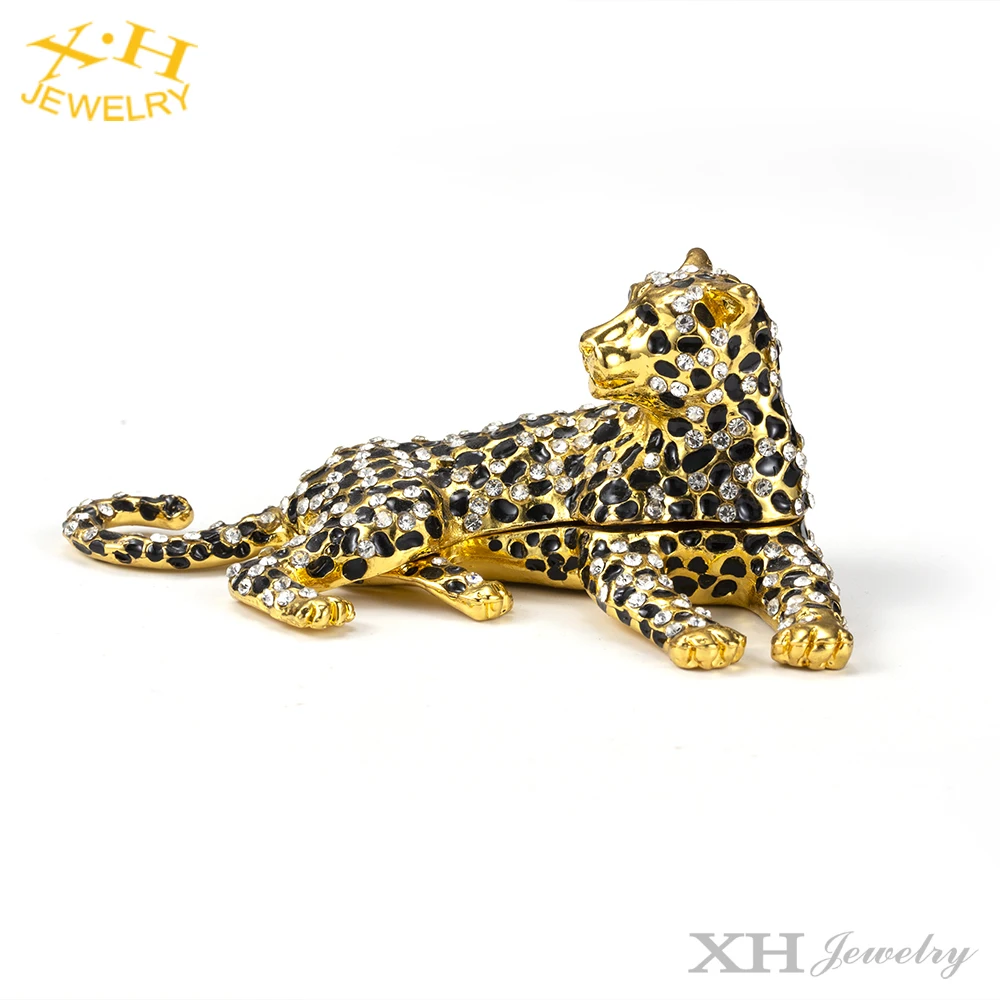 Luxury High Quality Crystal Trinket Animal Leopard Zinc Alloy Trinket ...