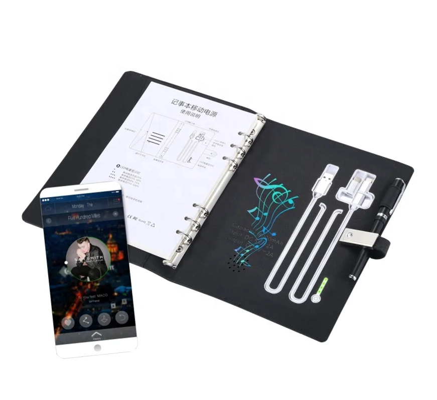 2023 Electronic Diary Smart Wireless Charger Leather Notebook With ...