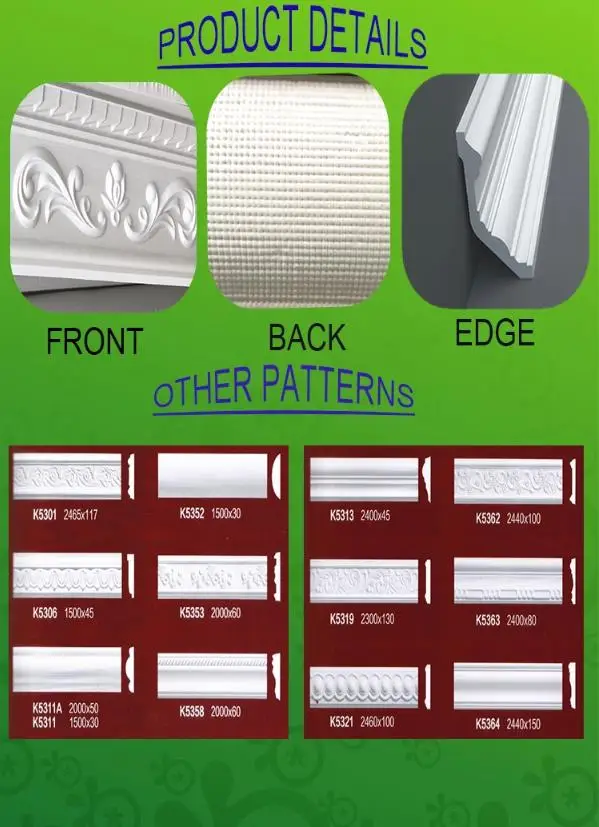 GRC Glass Fiber Gypsum Cornice for Decoration - 1 Year Warranty