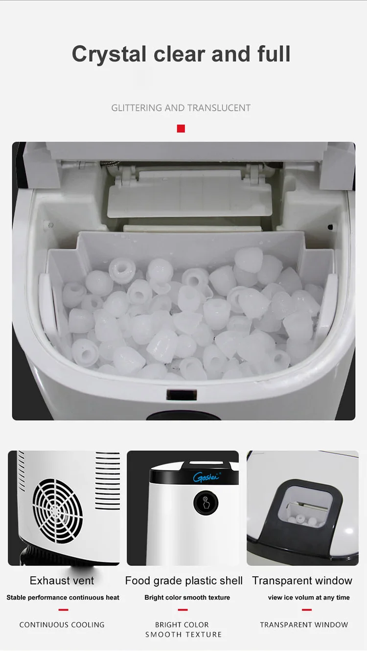 Goshen Small Home Use Mini Table Top Ice Machine Refrigeration ...