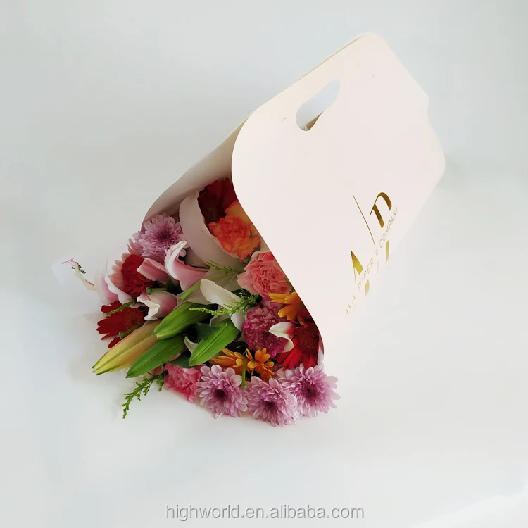 Puff Printing Custom Flower Wrapping Carrier Paper Bags for Gift ...