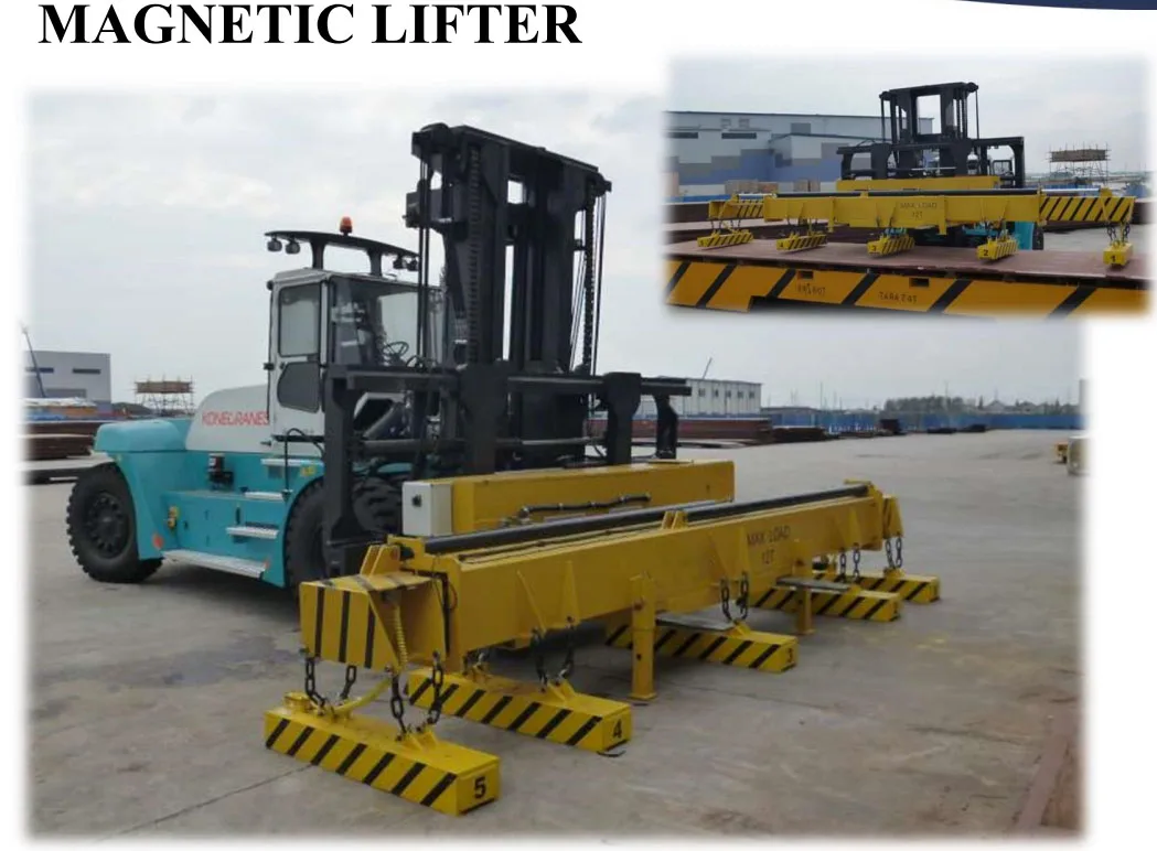 Forklift Design 15 Ton Magnetic Lifter with Electric Extend Hung Beam