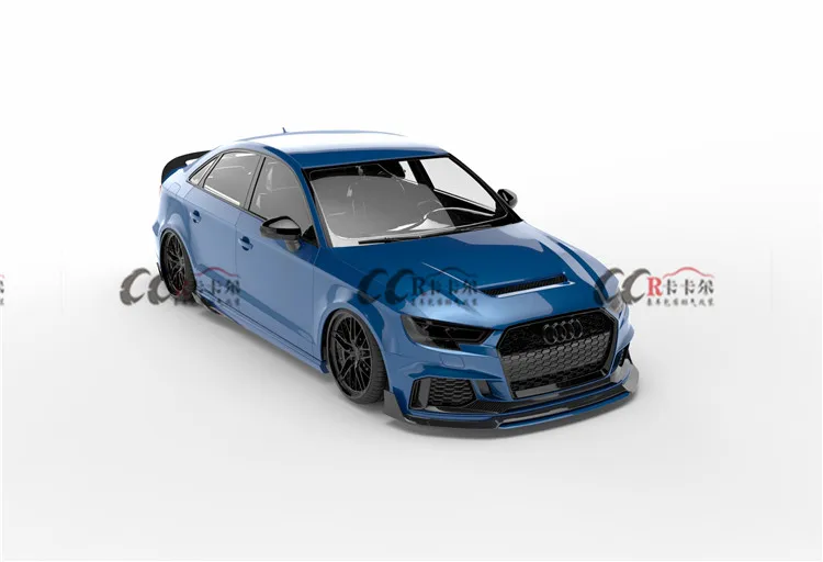 Wide Body Kit for Audi RS3 - Carbon Fiber Engine Cover, Fenders, Lip ...