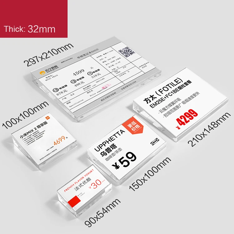 Crystal Acrylic Magnetic Price Tag - Table Label Tag