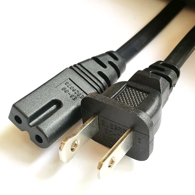 High Quality US Ac Wall 2pin Power Cord Cable with Polarity