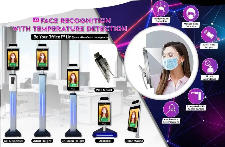 Human Body Temperature Face Recognize Detector Smart Facemask ...