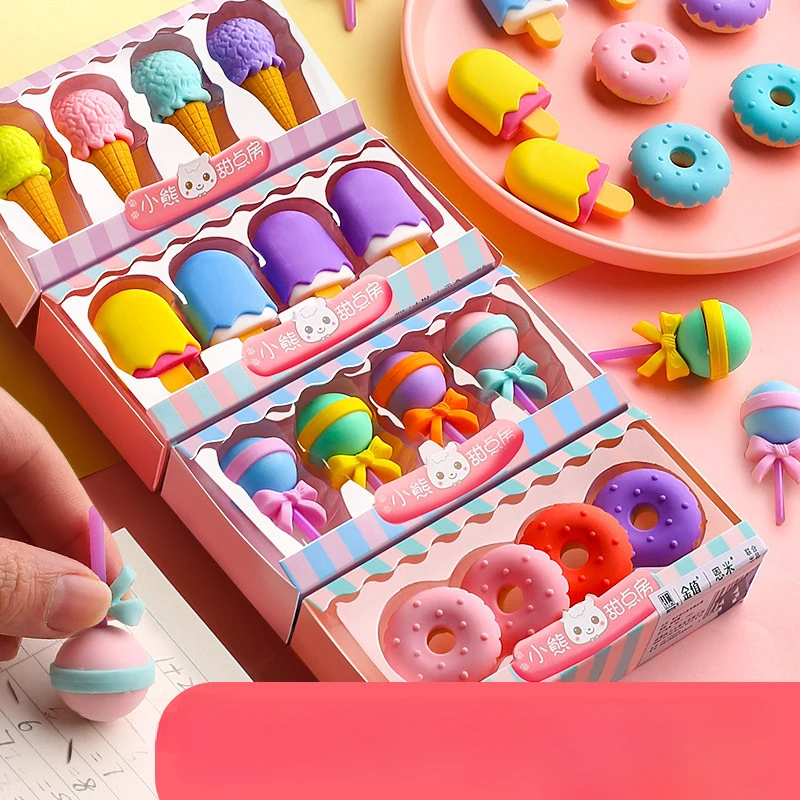 Cute Eraser Wholesale Creative Eraser Set Stationery Lollipop Sweet ...