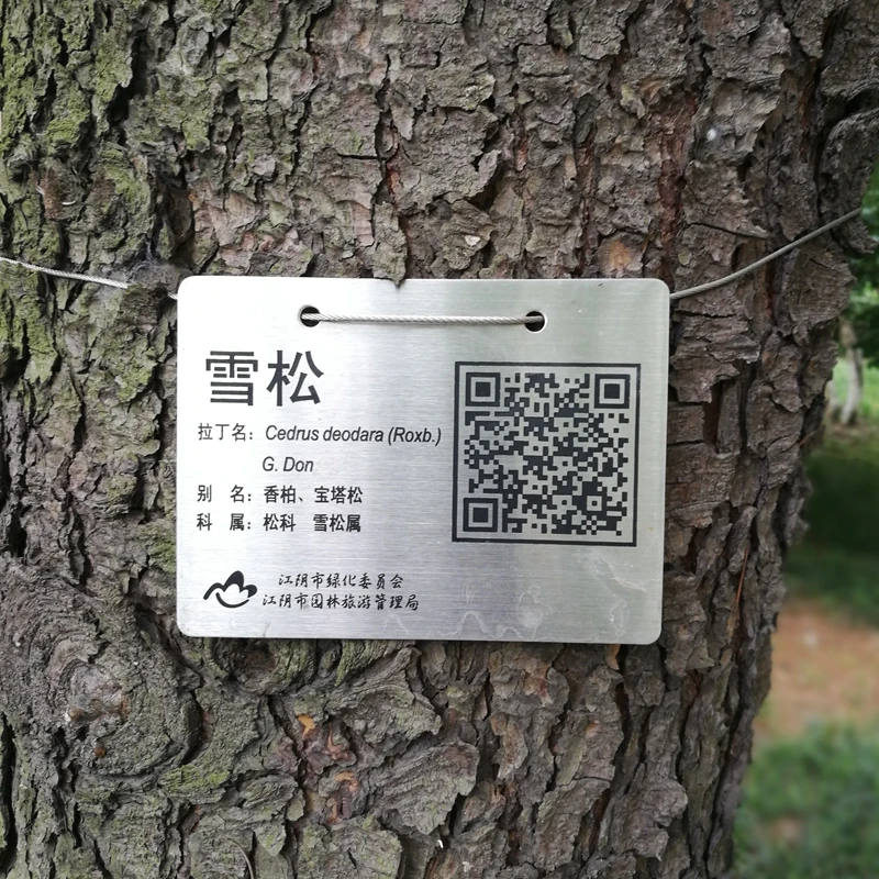 Custom Tree Metal QR Code ID Tags Metal Aluminum QR Code Serial Numbers ...