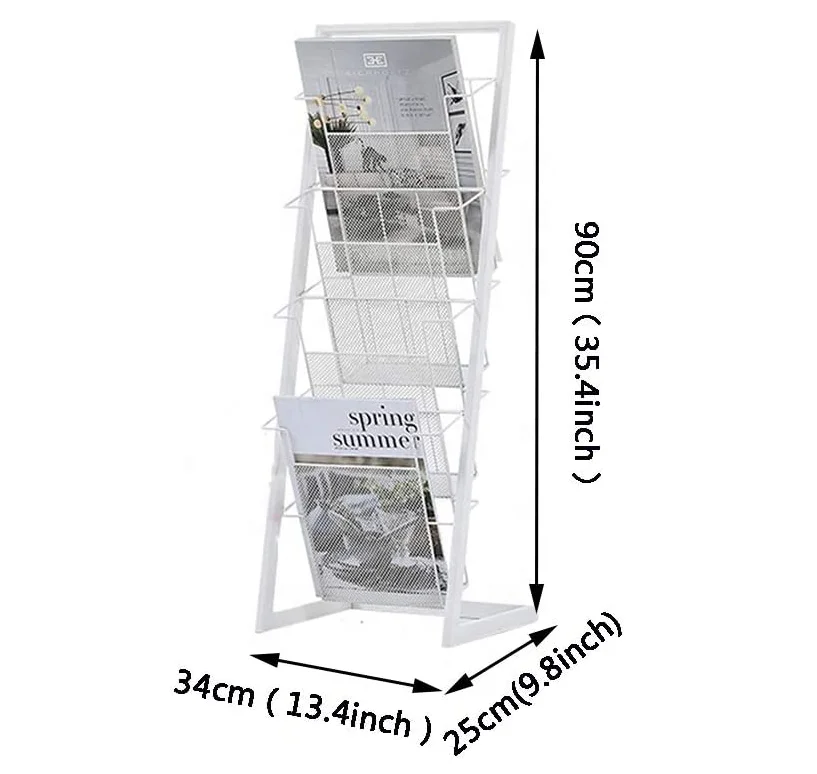 3-tier Metal Wire Mesh Newspaper Display Rack - Arritec