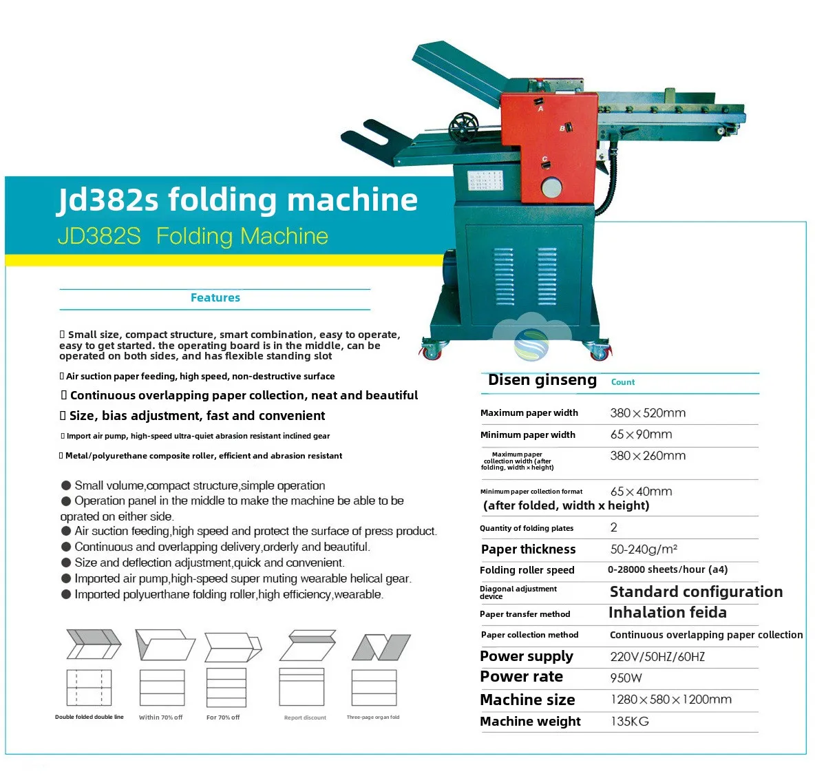 Feida High-Speed Auto Folding Machine 382S New Condition PLC Suction ...