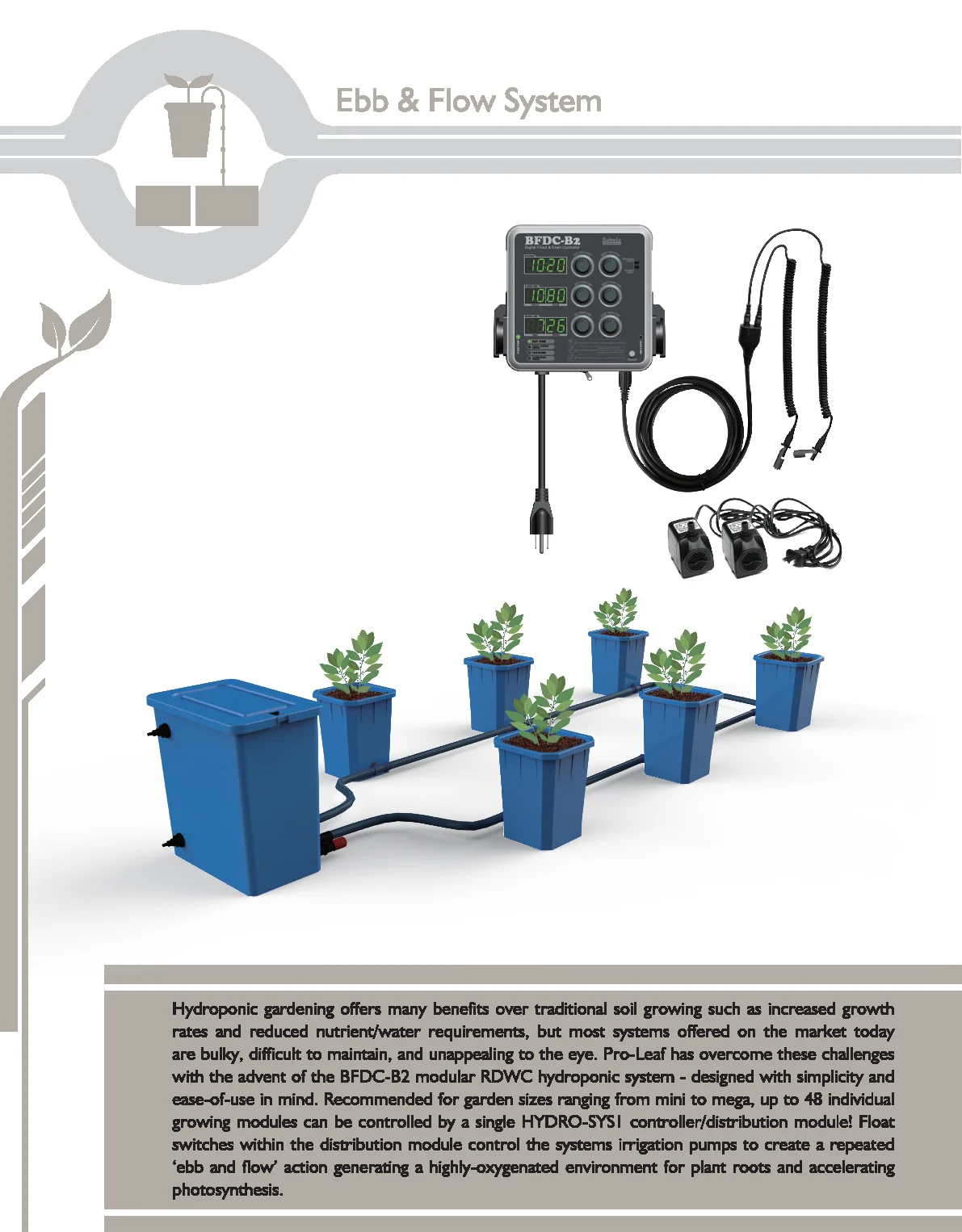 Ebb & Flow System Indoor Greenhouse Hydroponics Controller + Pumps ...
