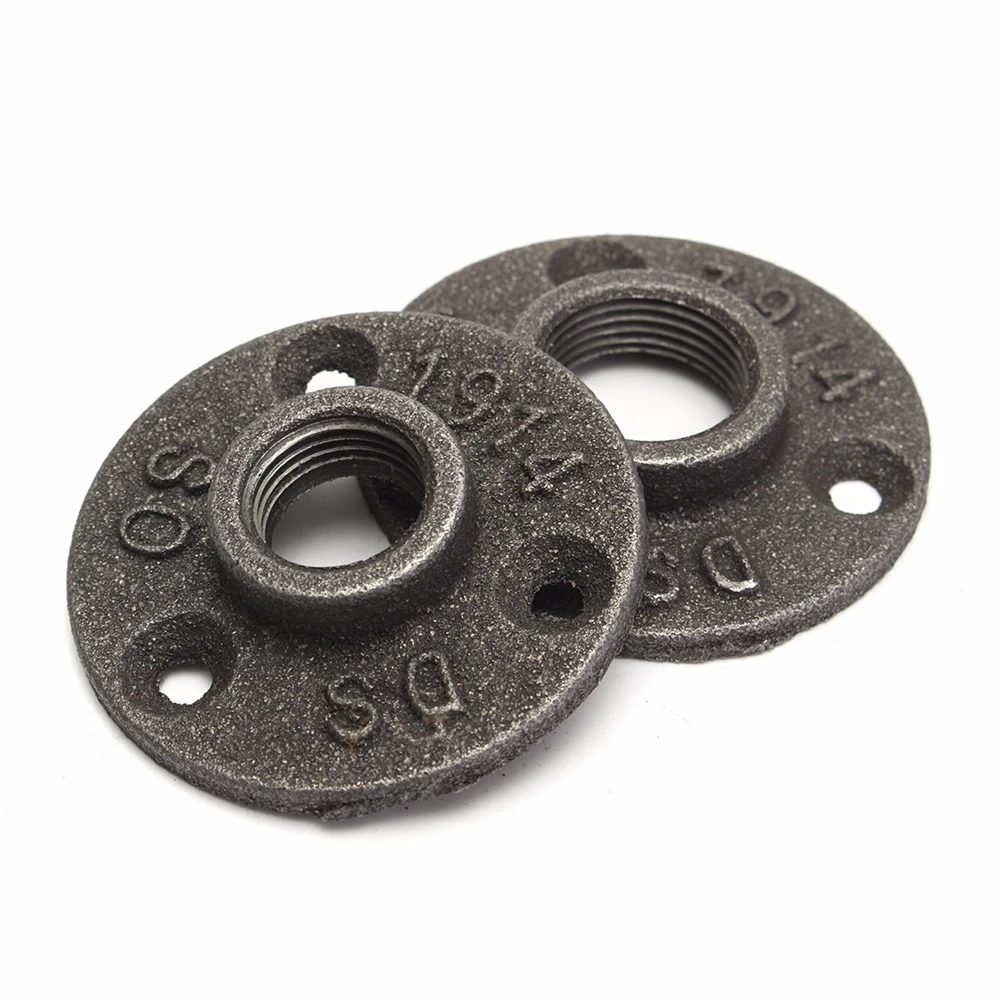 Decorative Pipe Flange Black Malleable Iron Threaded Pipe Fitting Floor ...
