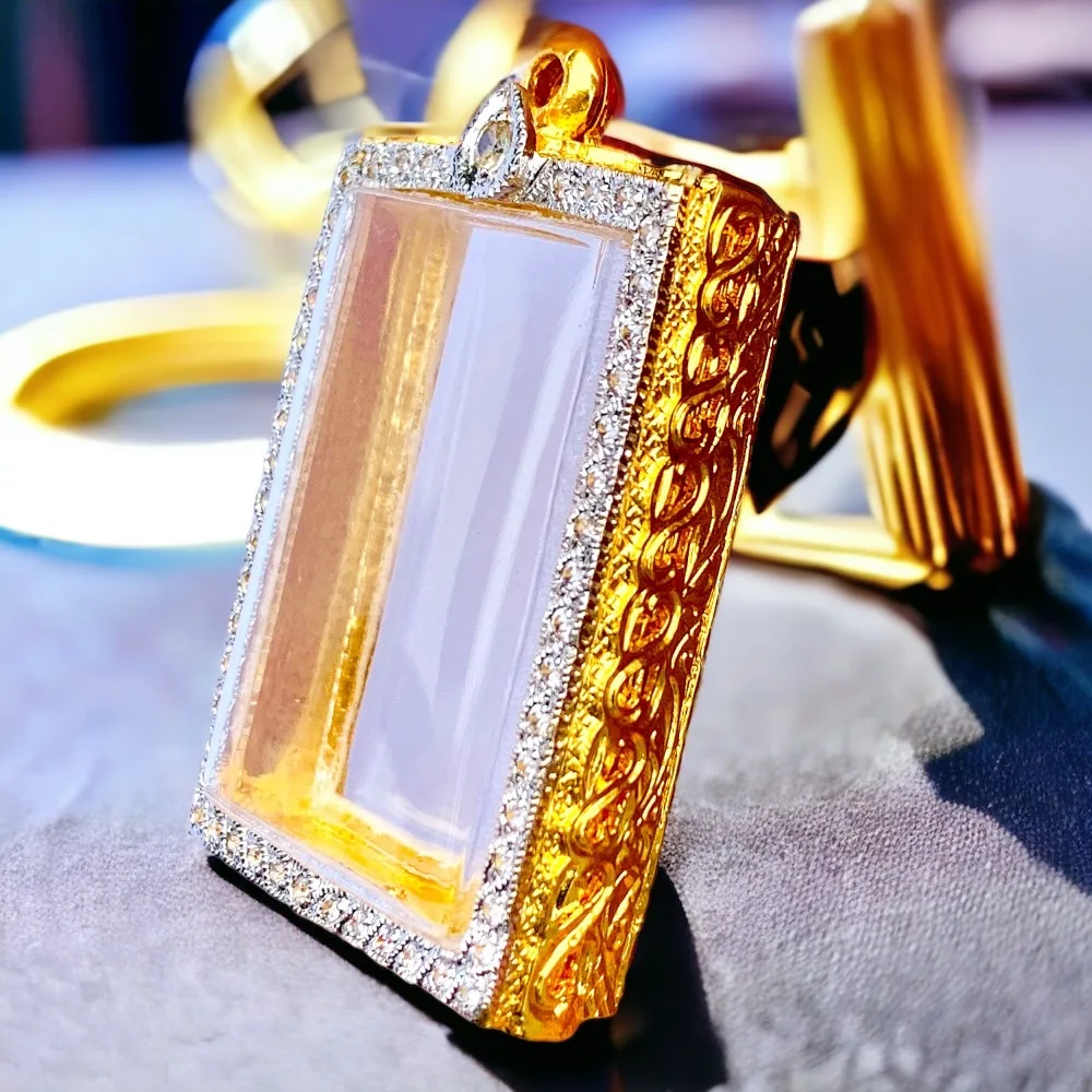 Amulet Case No.871,Italian Gold Case,Embedded With Diamonds,Excellent ...