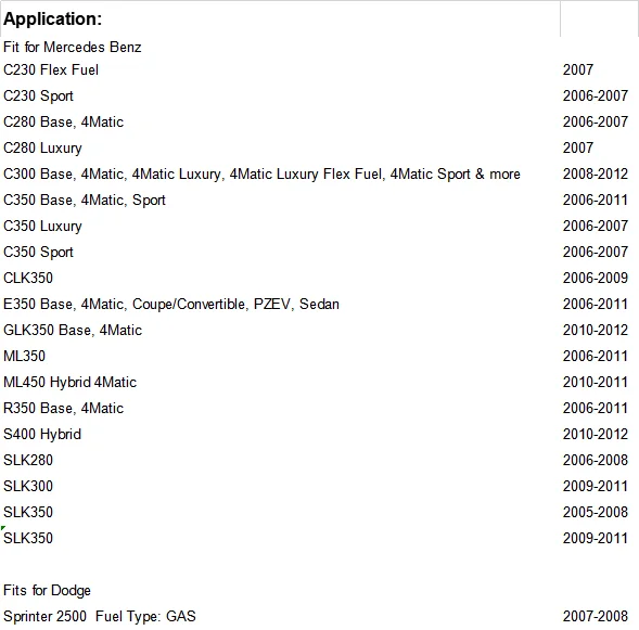 2721412280 2721412380 For Mercedes Benz E350 C300 Ml350 C280 Glk350 ...