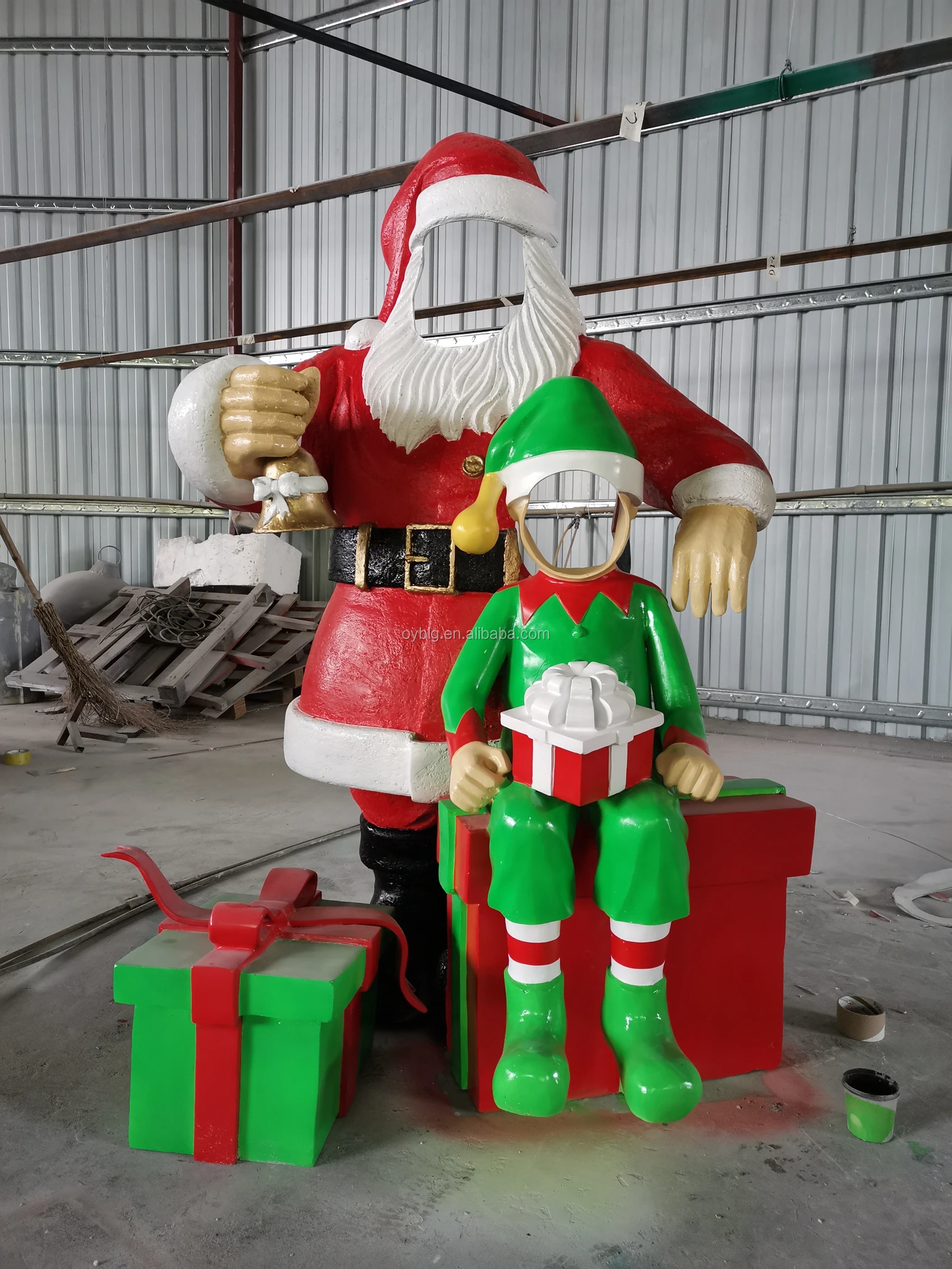 Factory Custom Made Fiberglass Christmas Decoration Santa Claus Elf ...
