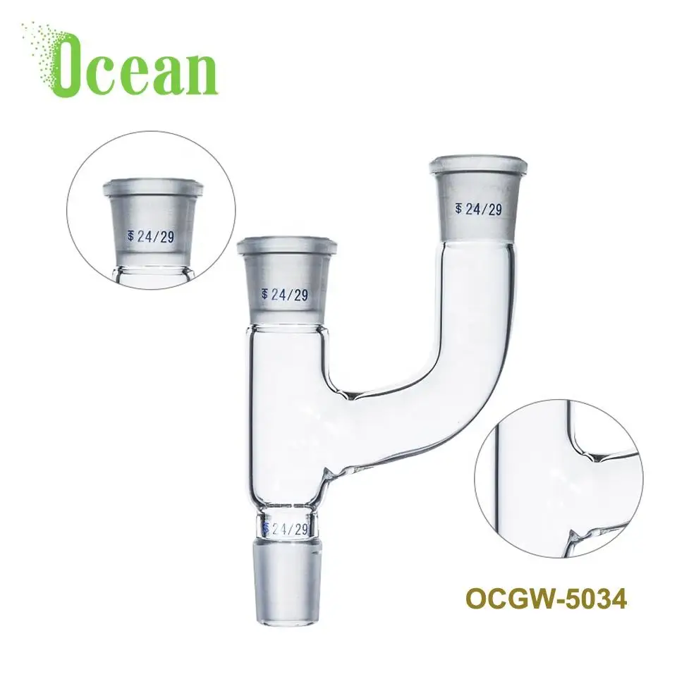 Lab Glassware Distilling Adapter Glass Connecting Tube Synthware ...
