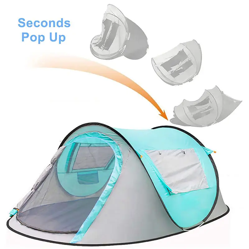 Outdoor Folding Automatic Pop Up Tent 3-4 Persons Camping Portable ...