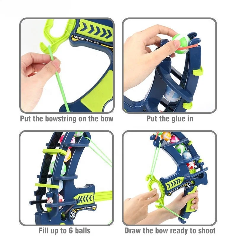 Funny Dinosaur Cartoon Sticky Ball Bow and Arrow Shooting Bow Toy Patch ...