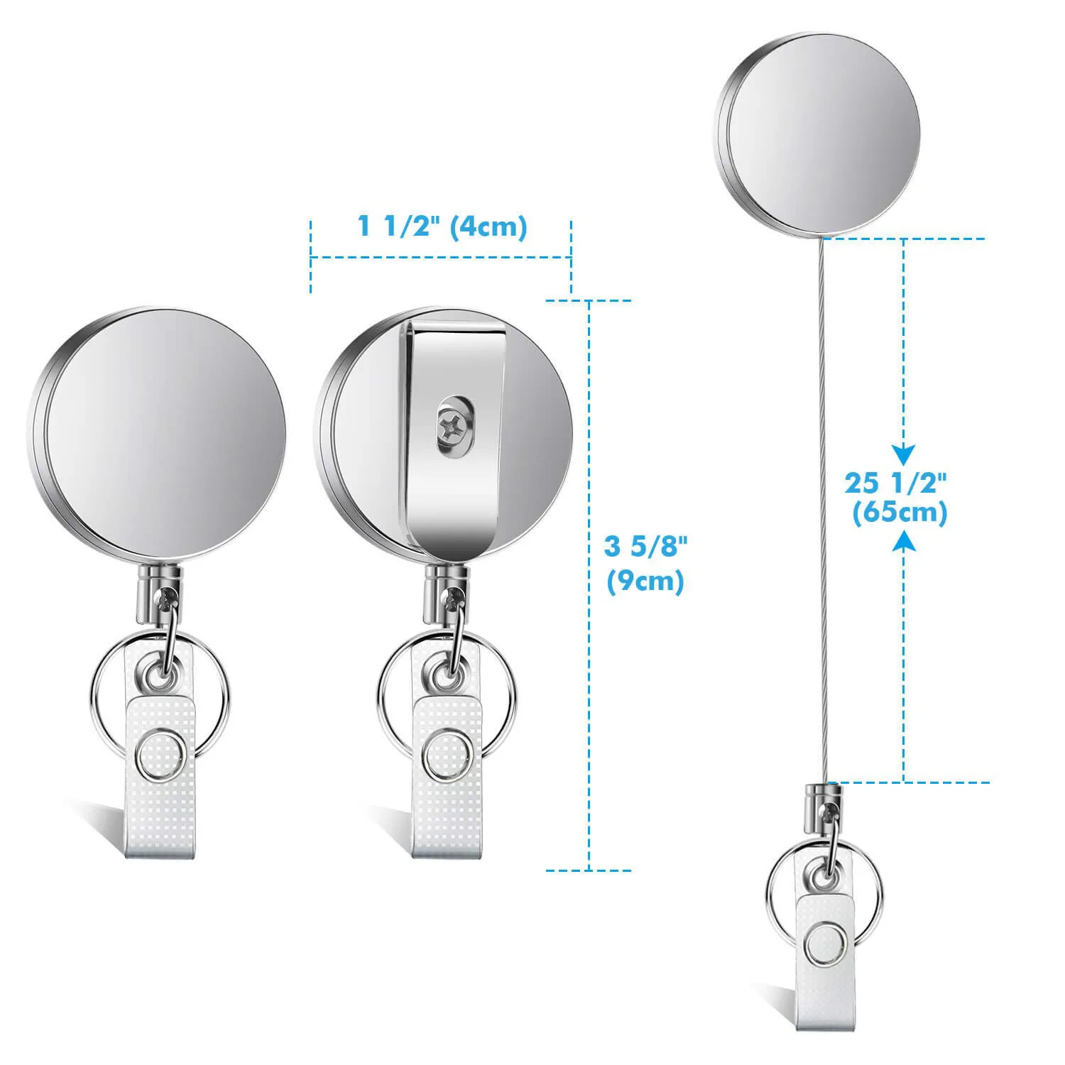 Metal Stainless Steel Heavy Duty Retractable Yoyo Badge Reel