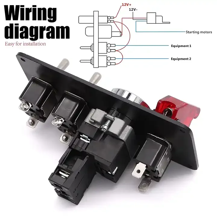12V 24V Ignition Switch Panel LED Light Toggle Switch for Cars