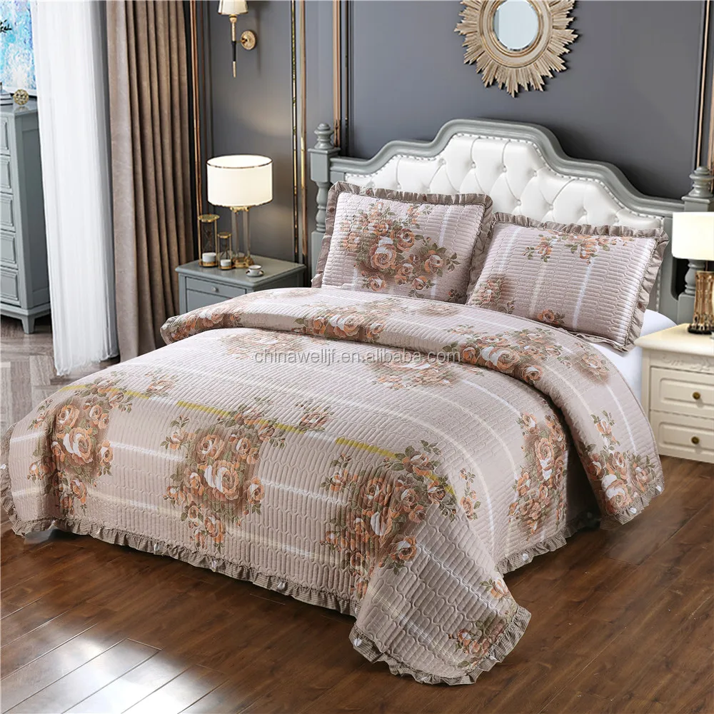 Queen/full Size 3-piece Quilt Set Coverlet Lightweight Design For ...