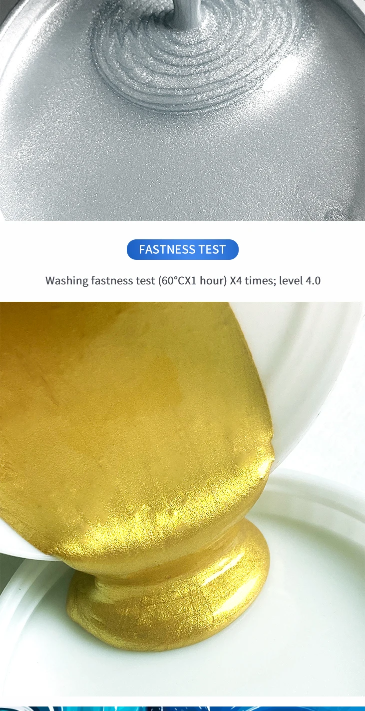 Imitating Gold Silver Textile Printing Ink Rubber Paste Golden Silver ...