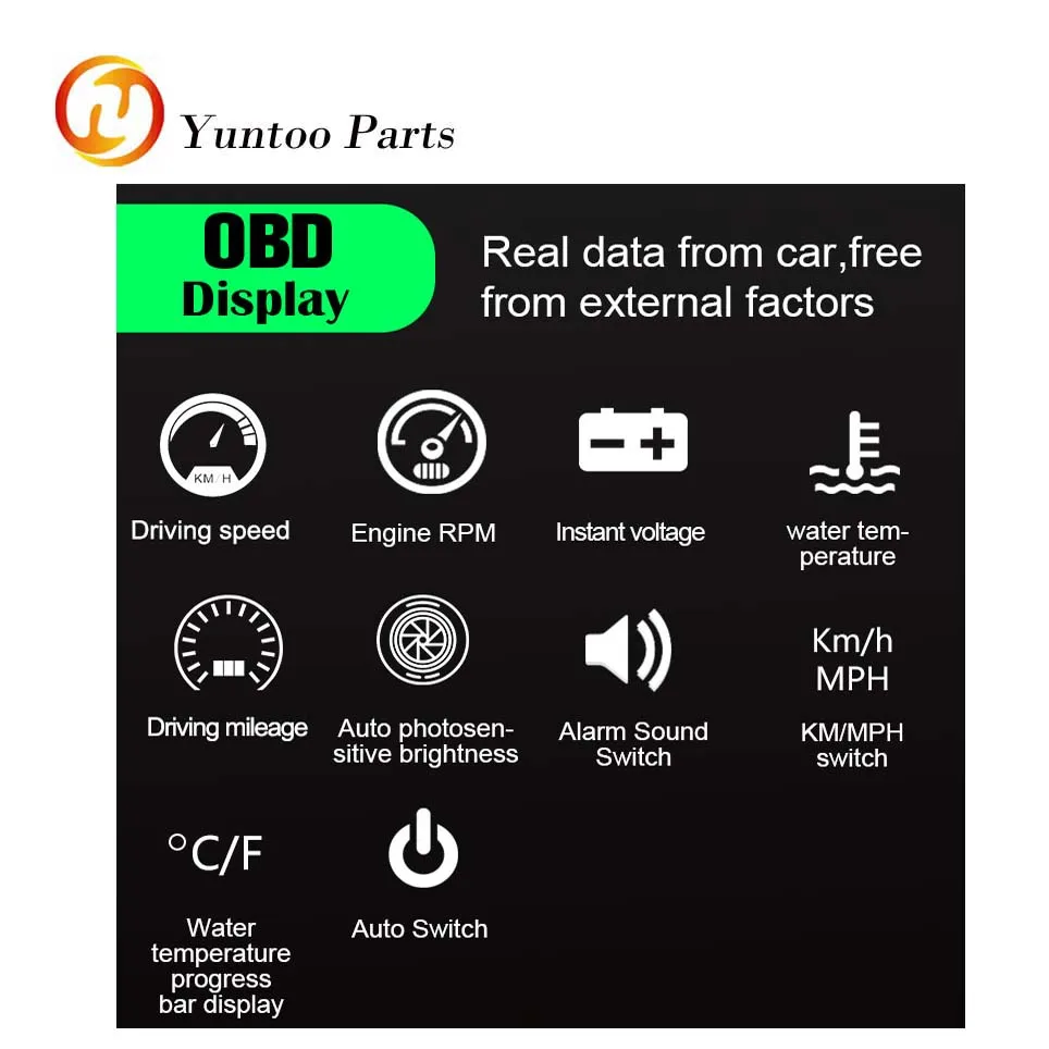 Car Automobile Hud M7 Obd2+gps Hud With 3.5 Inch Multi-color Car Head ...