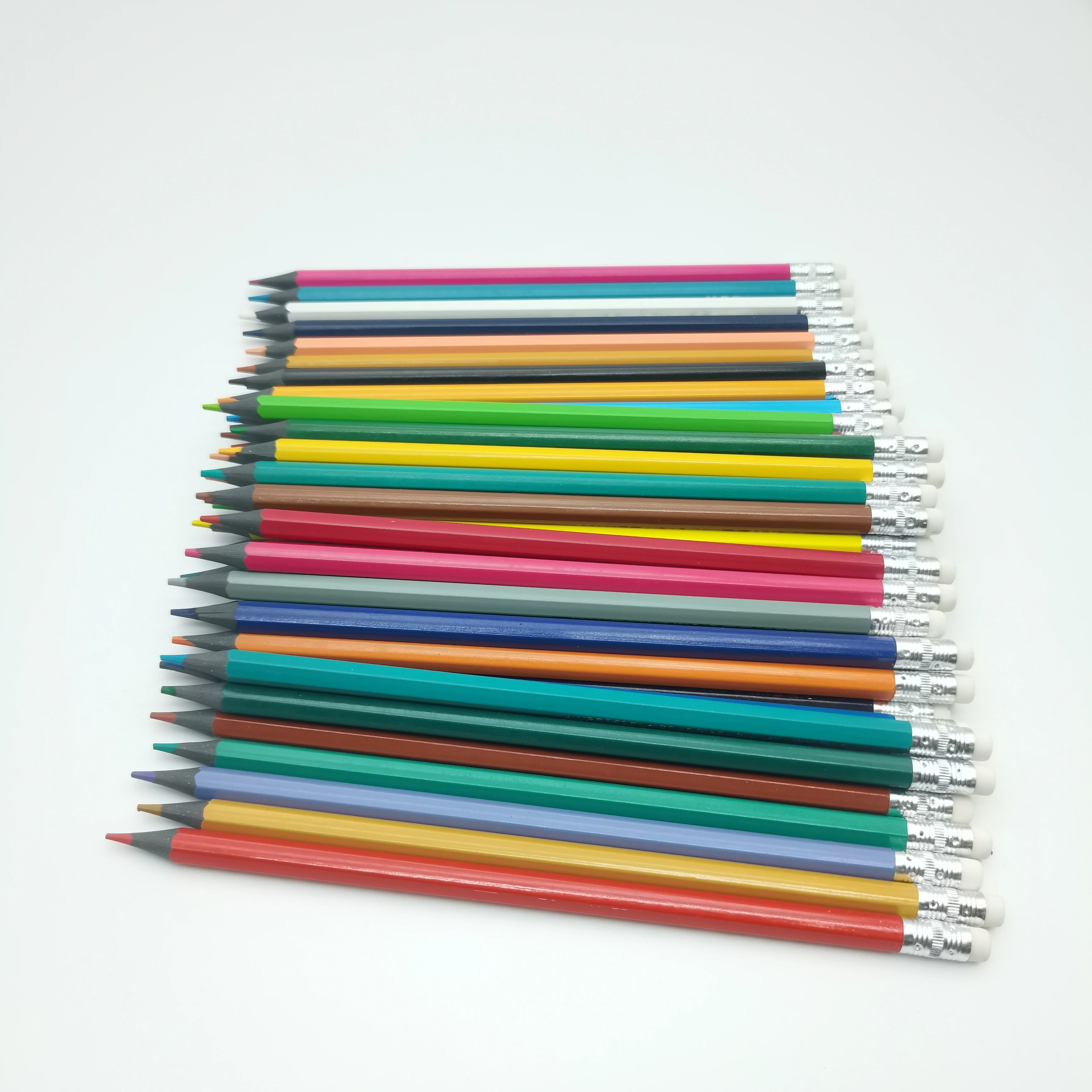 48 Color Pencils Black Woodless Hexongal Lapices Office Stationery ...