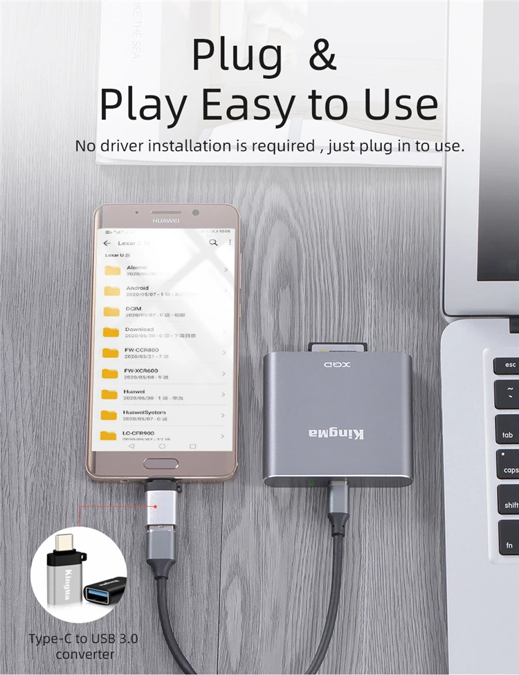Kingma USB C XQD Card Reader - High Speed for Nikon Cameras