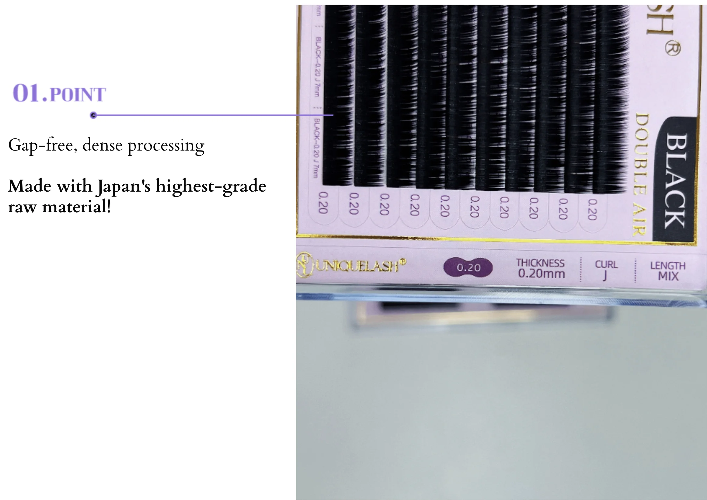 UNIQUE LASH Korean Artist Designed PBT Natural Look Brown Eyelash ...